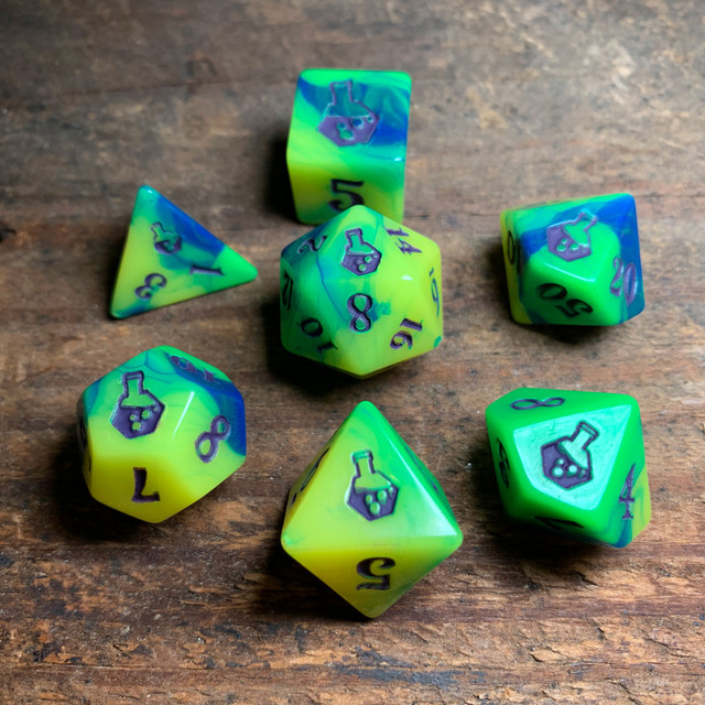 Polydice Potions 7-Piece RPG Dice Set: - Boardgames.ca