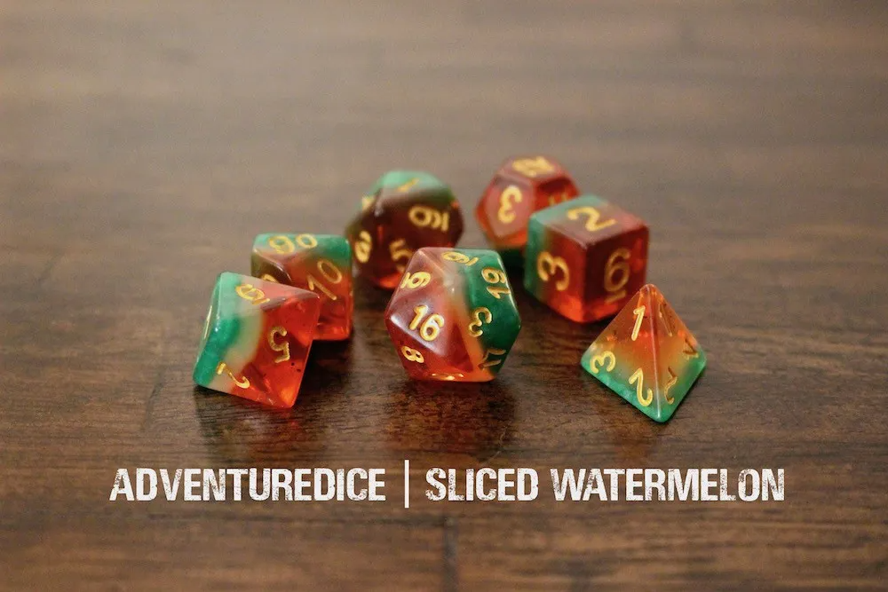 7-Piece RPG Dice Set: Fruit Themed - Boardgames.ca