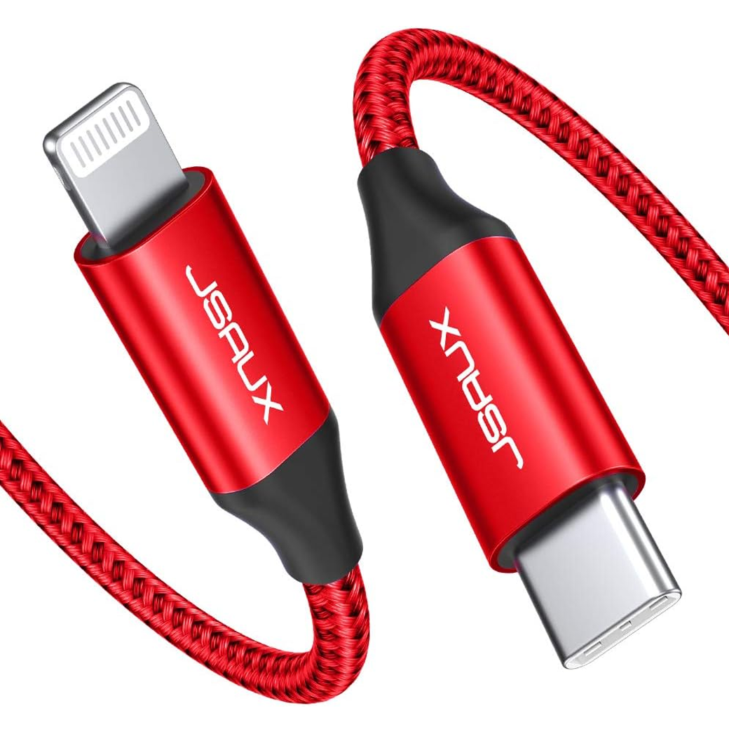 Jsaux USB-C to Lightning Cable 1.8M Red Braided - Super Technologies ...