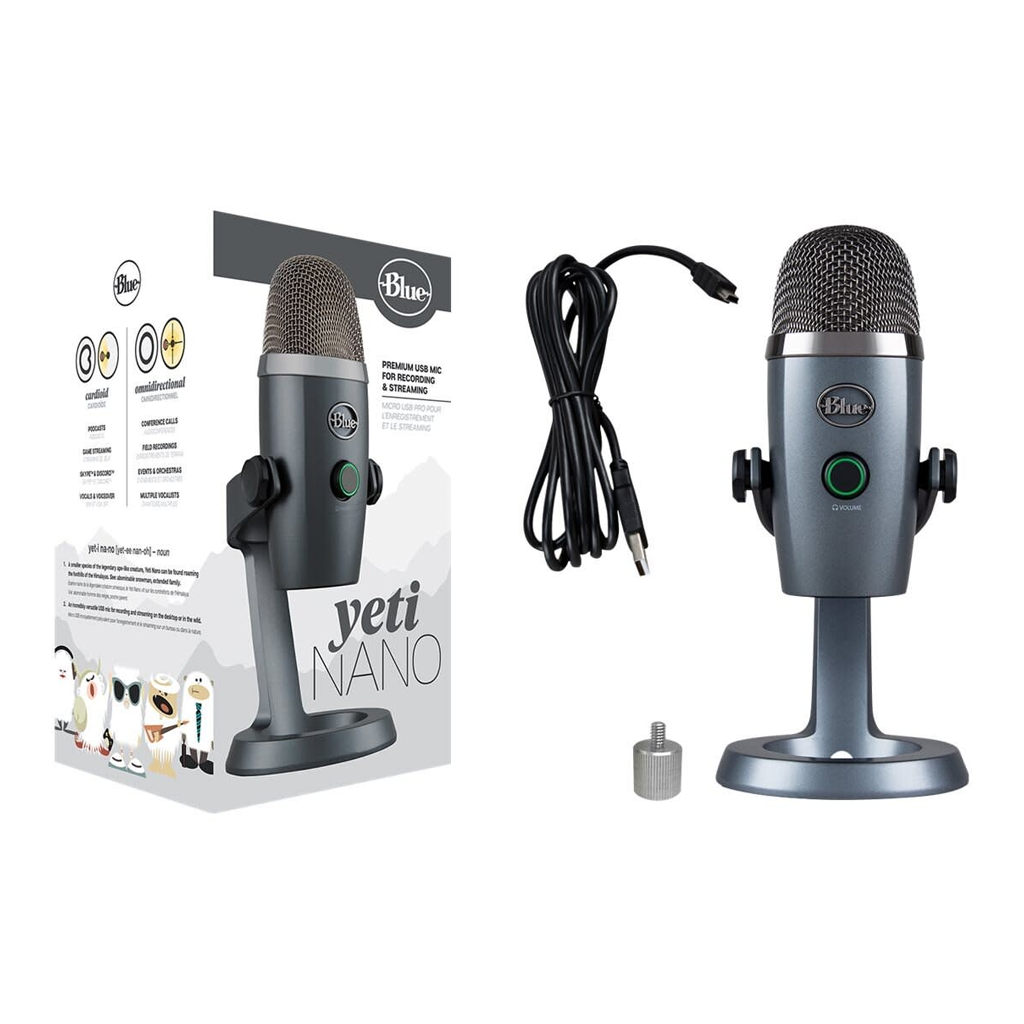 Microphone Blue Premium Dual-Pattern USB Shadow Grey Yeti Nano 988 ...