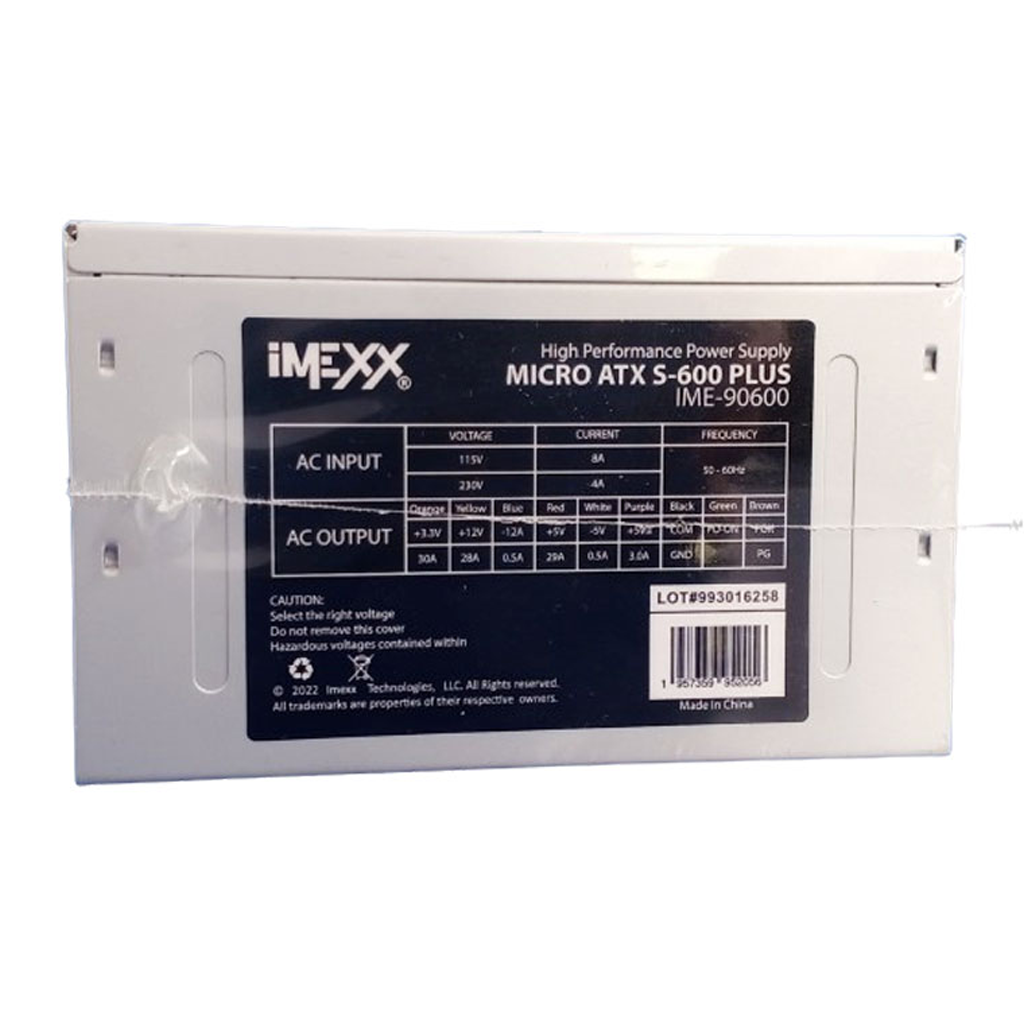 IMEXX 600W ATX Power Supply IME-90600 - Super Technologies Limited