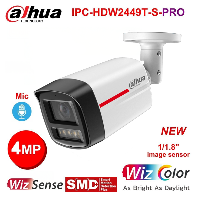 Dahua 4MP Full Colour Network Bullet Camera with Audio DH-IPC-HFW2449TL ...