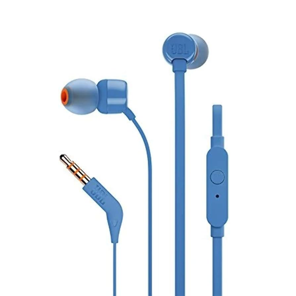 JBL In-Ear Headphone with Hands-Free Calls T110 Wired Blue - Super ...