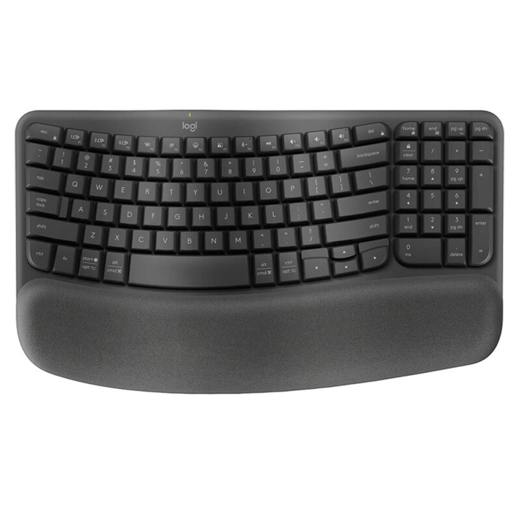 Logitech Ergo Wave Keys Ergonomic Wireless Keyboard Graphite 920-011898 ...