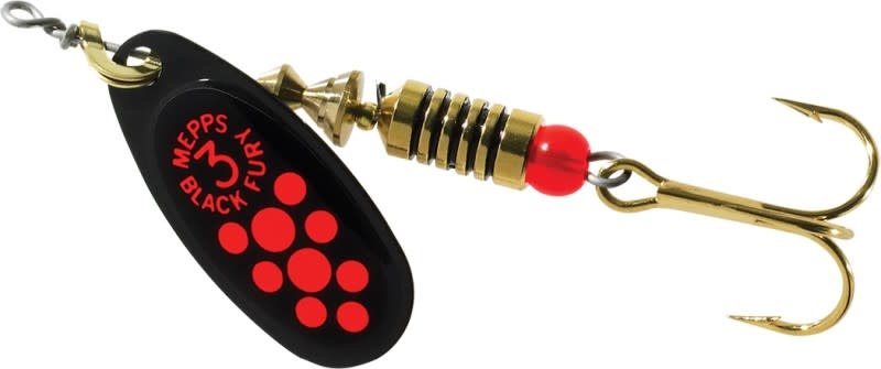 Mepps Black Fury - combo fl red dot 1/4 OZ - Black Sheep Sporting Goods