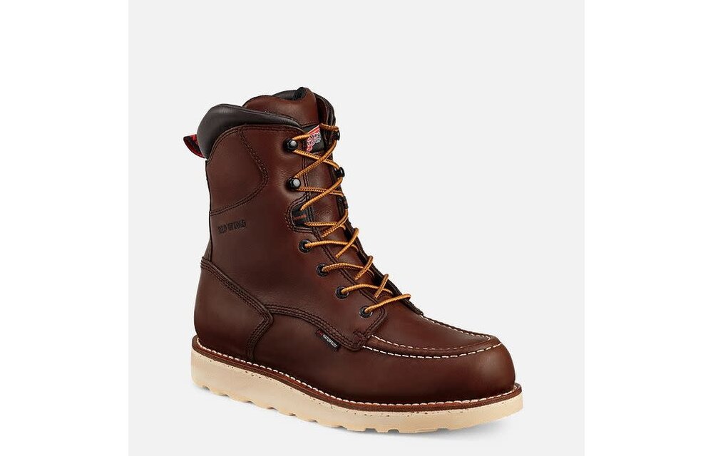 Red Wing 00411D 120 8" BROWN WTPRF 12D TRACTION TRED BOOTS SIZE 12D ...