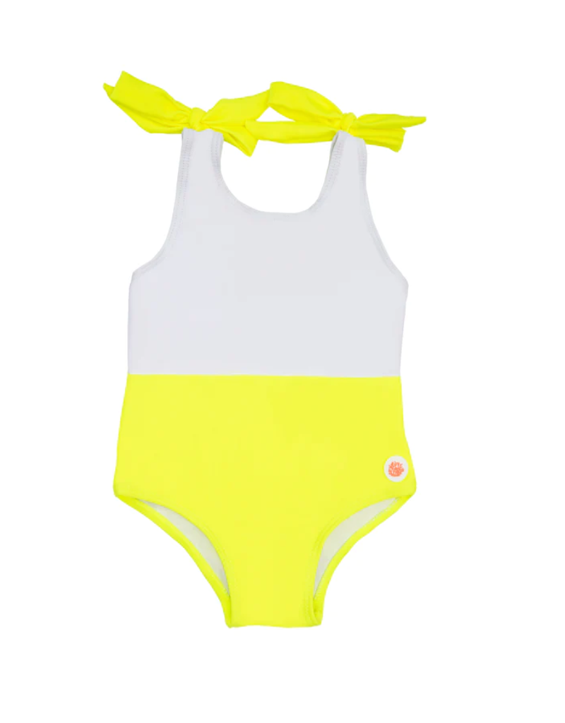 Maillot Swim Girls Neon Colorblock Swimwear - Tiptoe Boutique