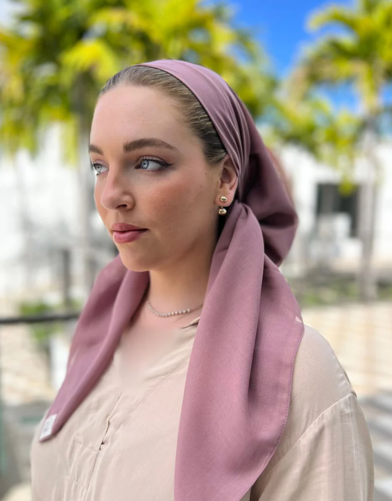 The Scarf Bar Plum Invisible Grip Cotton Solid Headscarf - Tiptoe Boutique