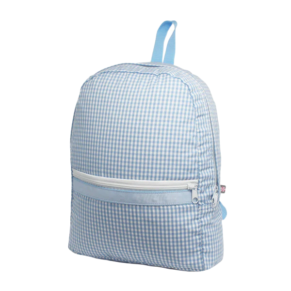 Mint Gingham Medium Backpack - Baby Blue - Bibs and Kids Boutique