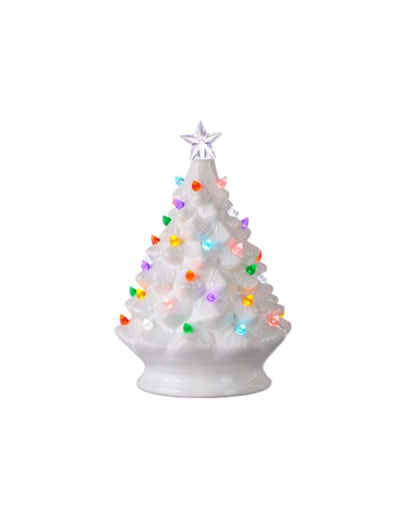Raz Imports 8" Vintage Lighted Christmas Tree - White - Bibs and Kids ...