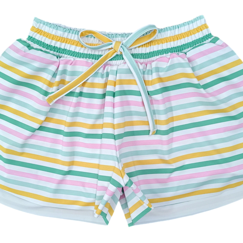 Be Elizabeth Butterfly Shorts - Multi Stripes - Bibs and Kids Boutique