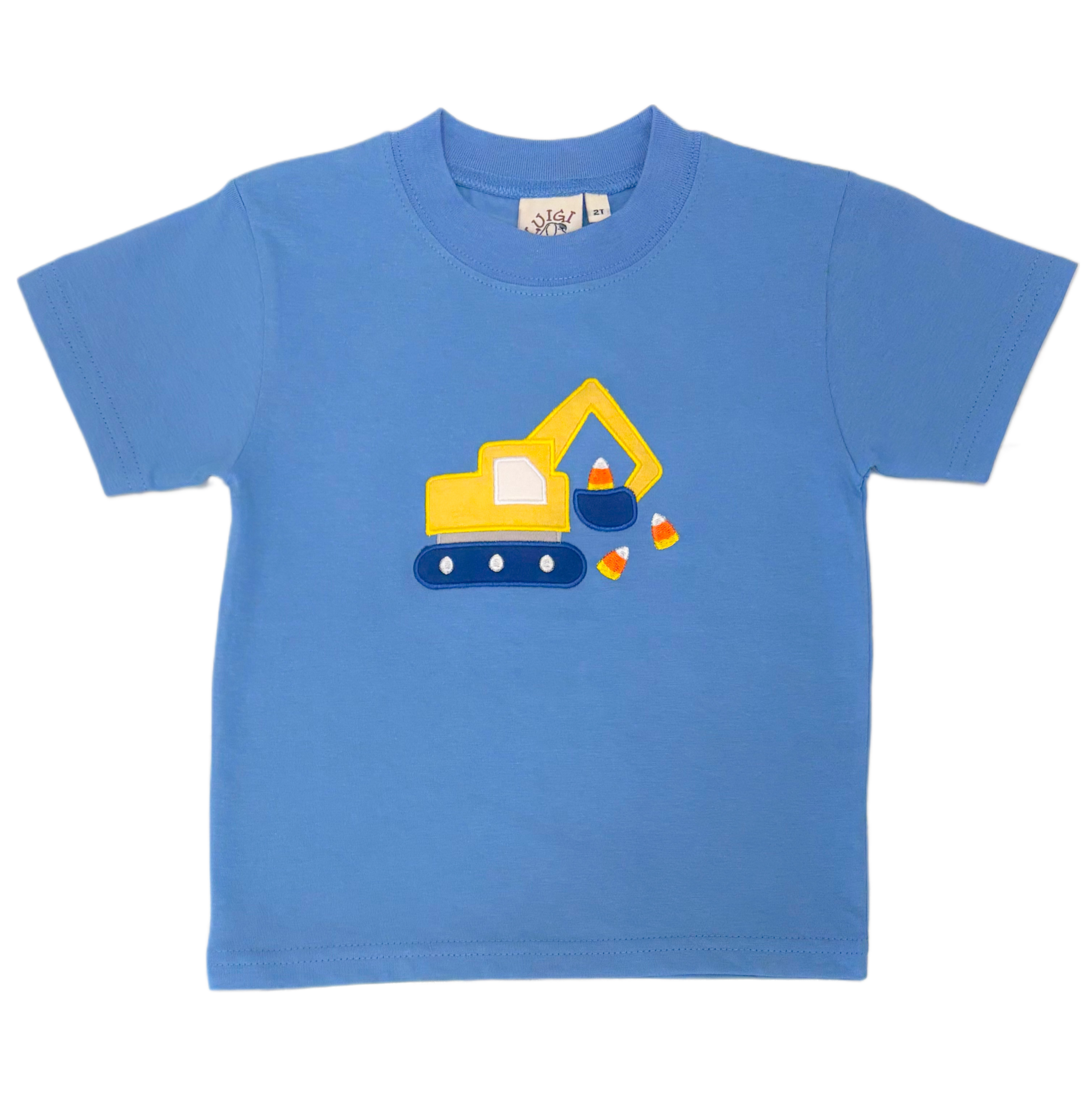 Luigi Candy Corn Backhoe T-Shirt - Bibs and Kids Boutique