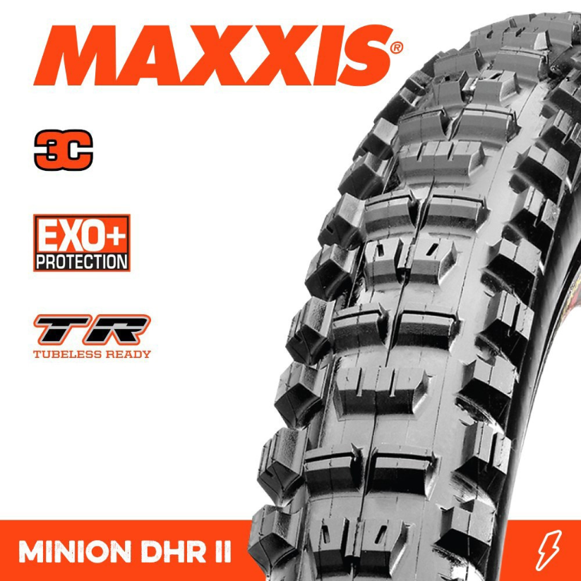 Maxxis Minion DHR II 27.5 X 2.50 3C Terra EXO+ TR Fold 60TPI E-25 ...