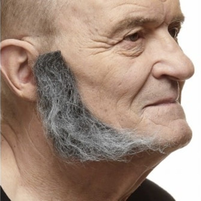 L-Shaped Mutton Chops- Grey - POP! Party Supply