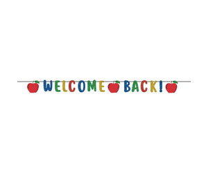Welcome Back Ribbon Banner w/ Glitter Paper Letters - POP! Party Supply