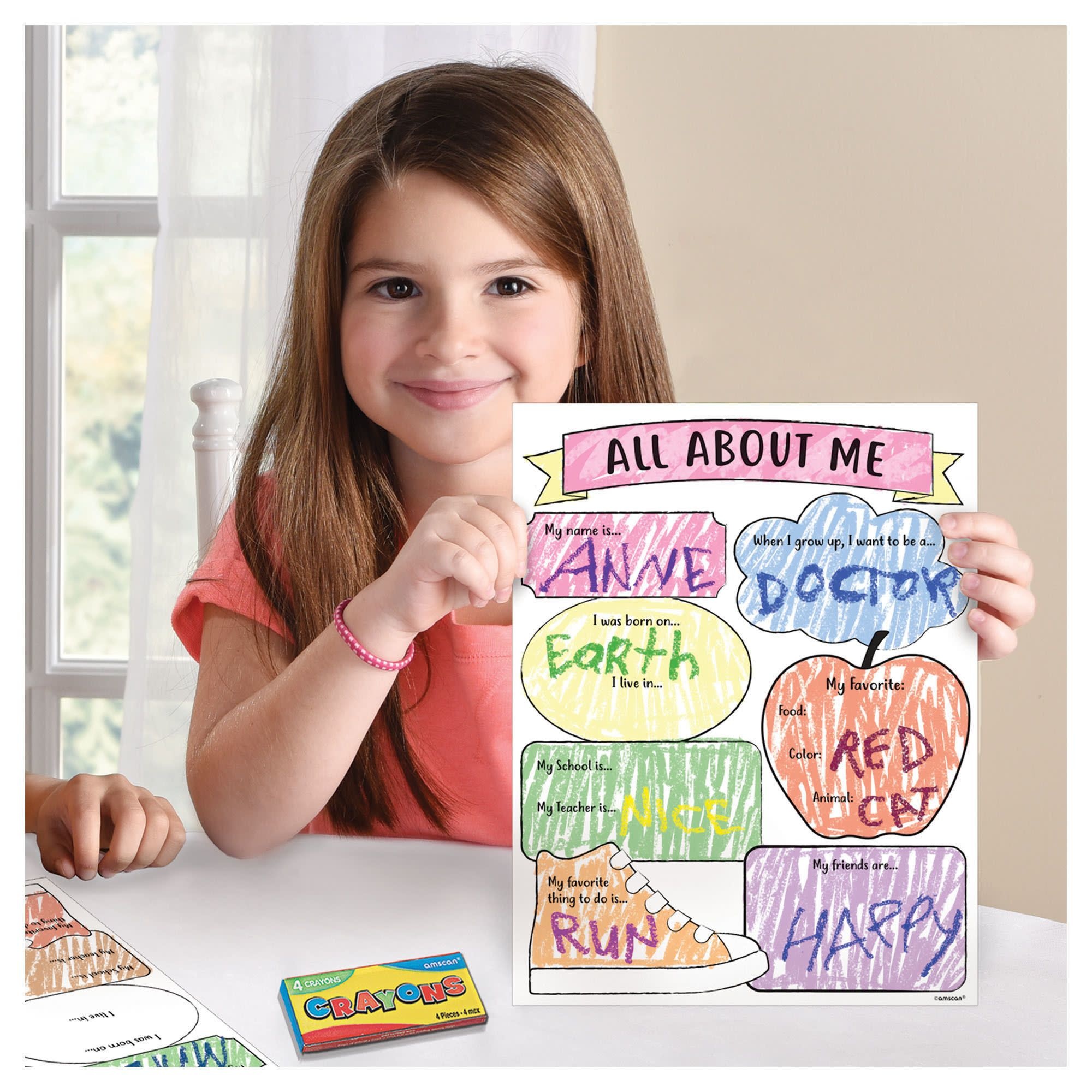 Back To School All About Me Activity Sheets POP Party Supply