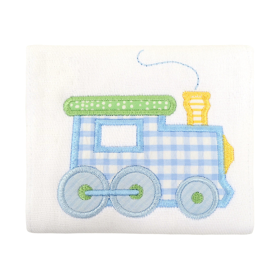3 Marthas appliqued burp pad train - Spoiled Sweet Boutique - Spoiled ...