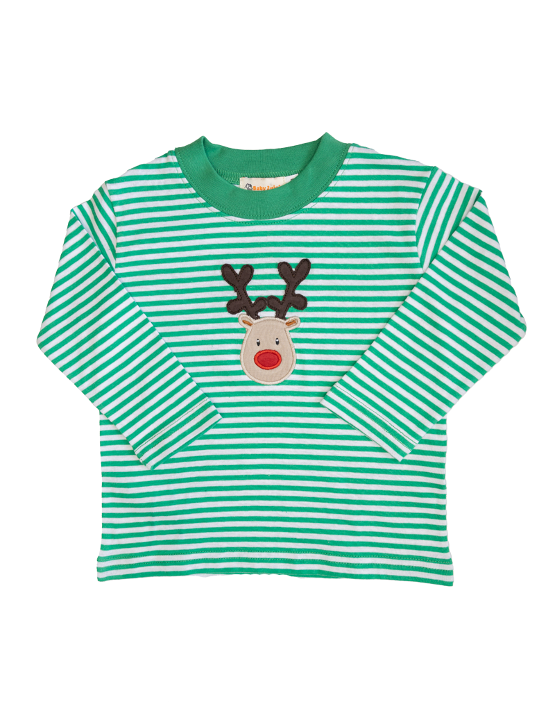 Luigi Boy Shirt Green Stripe Rudolph - Spoiled Sweet Boutique - Spoiled ...