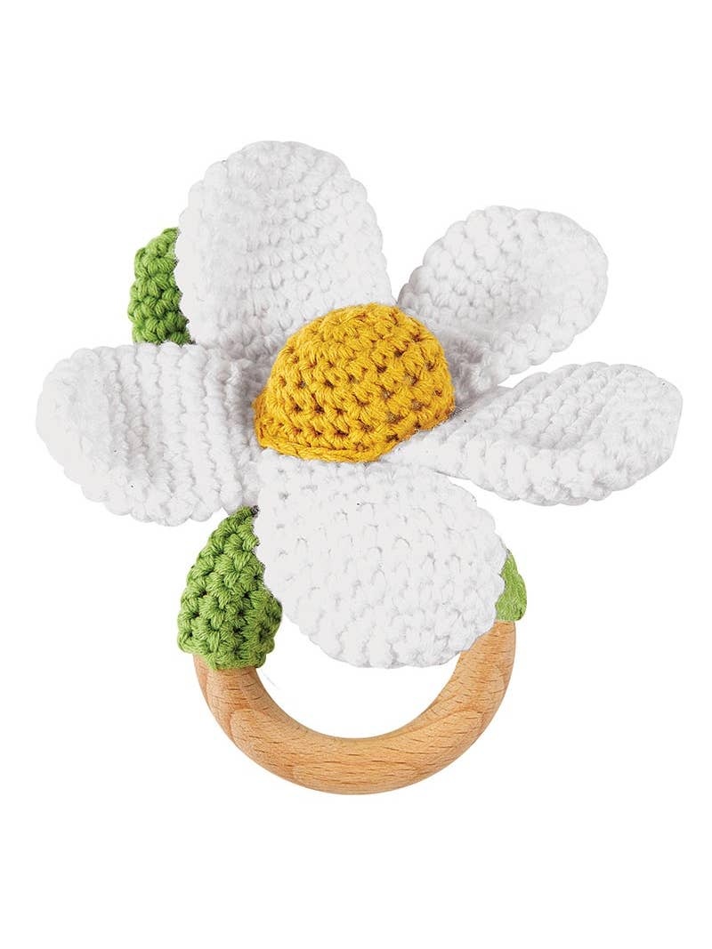 Stephan Baby White Daisy Rattle - Spoiled Sweet Boutique - Spoiled ...