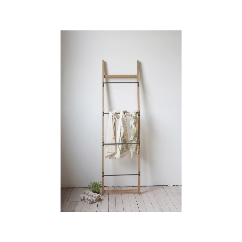 Metal & Wood Wall Rack W/4 Bars - The Art of Home
