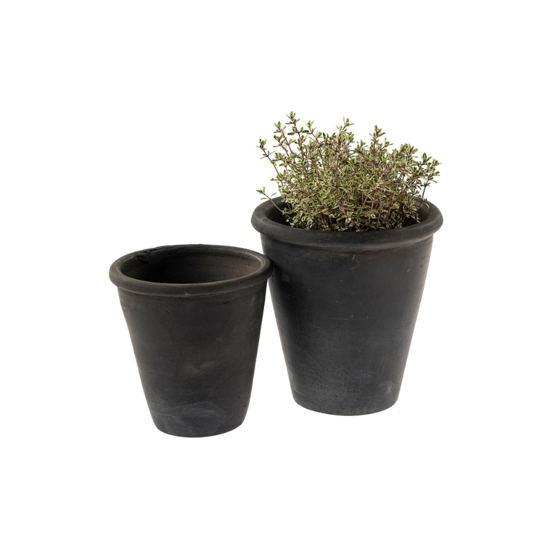 Rimmed Burnt Terracotta Pot - The Art of Home