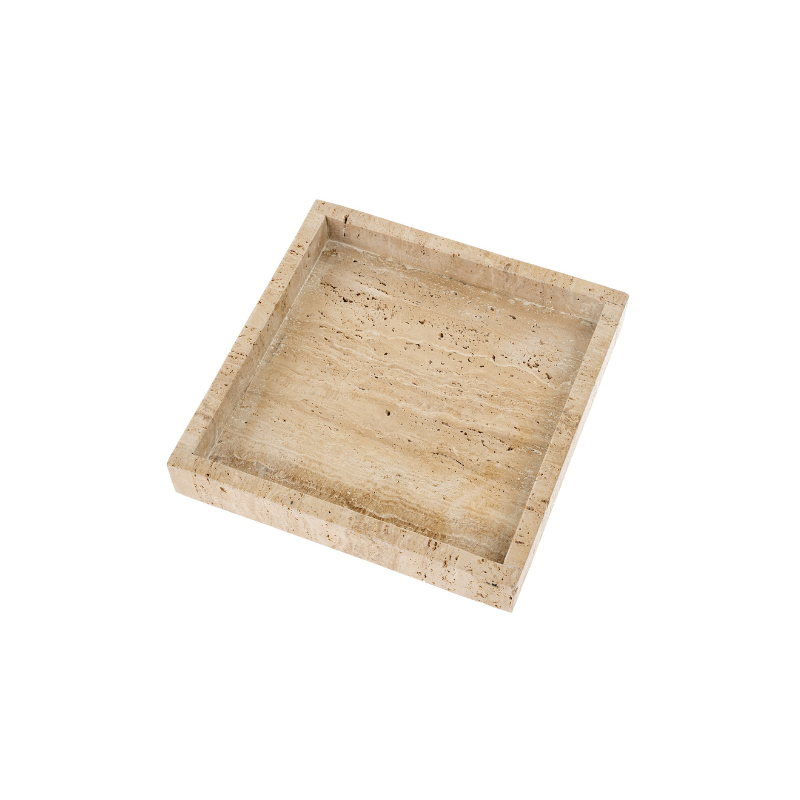Square Travertine Tray - The Art of Home