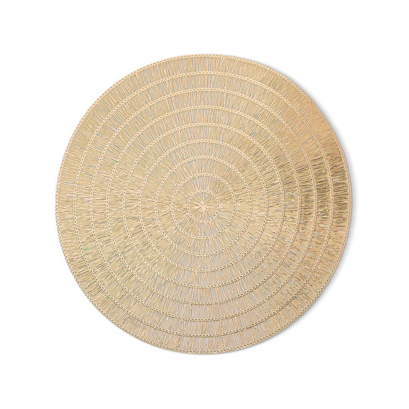 Round Gold Basketweave Placemat - The Art of Home