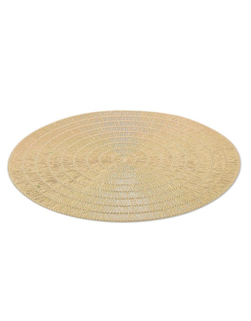 Round Gold Basketweave Placemat - The Art of Home