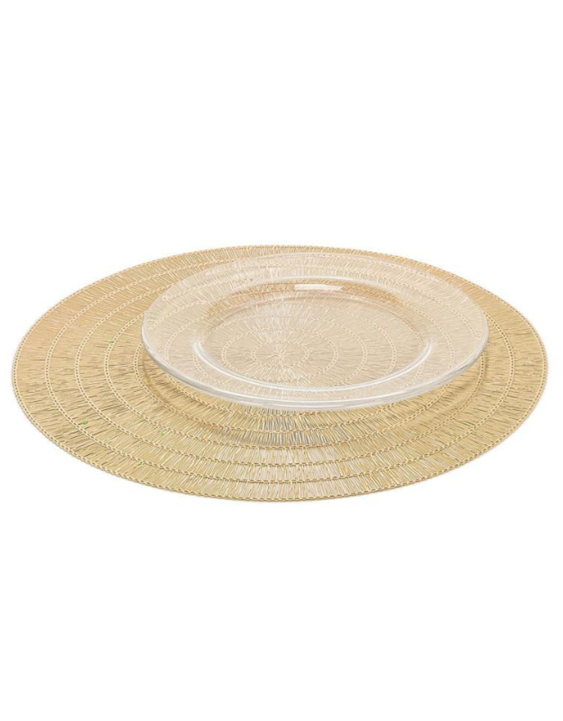 Round Gold Basketweave Placemat - The Art of Home