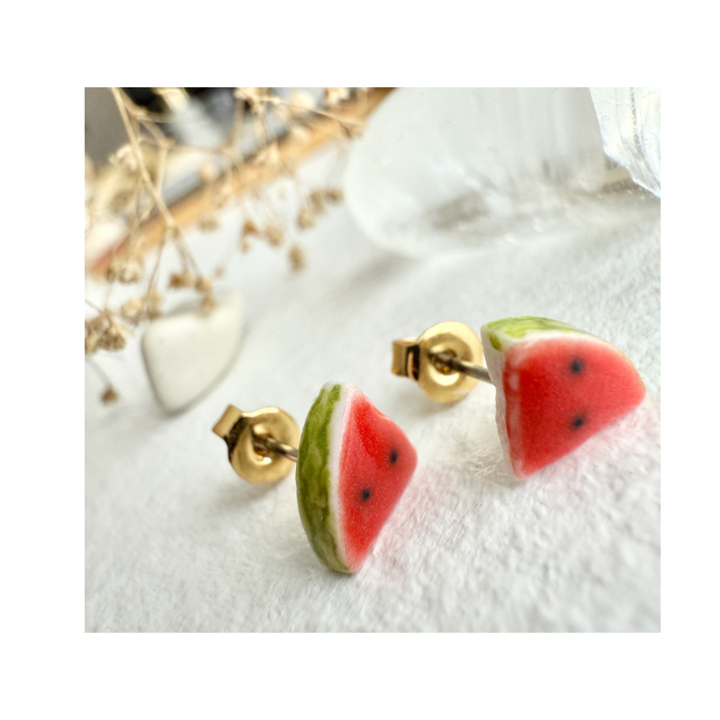PIKA Melencia Watermelon Slice Studs - The Art of Home