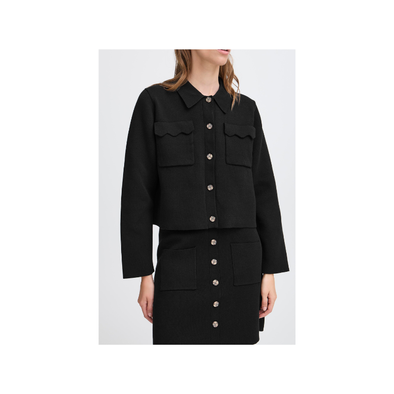 ICHI Ketty Button Down Black - The Art of Home