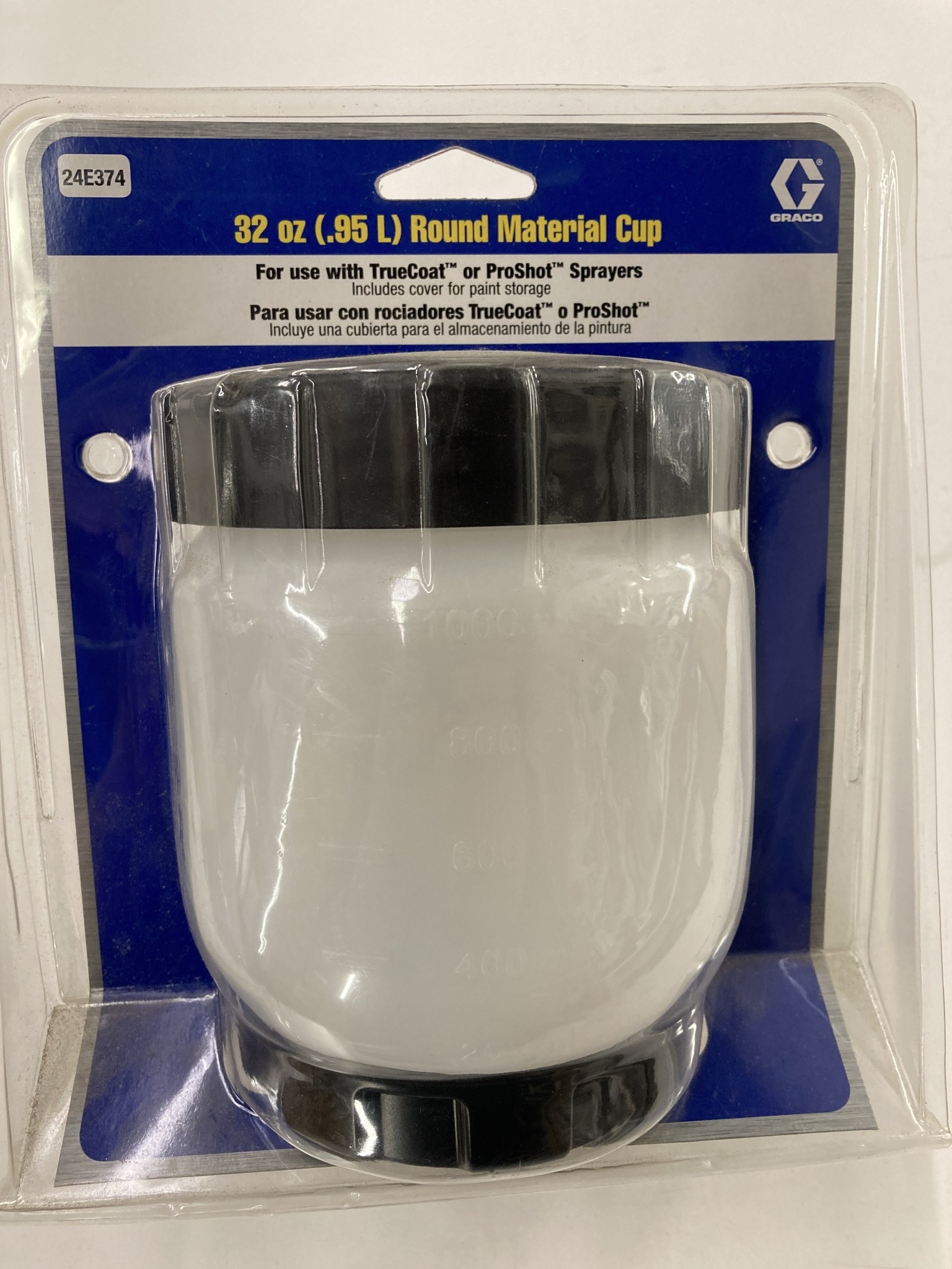 24E374 Graco 32 oz 95L Round Material Cup - Eastside Pump