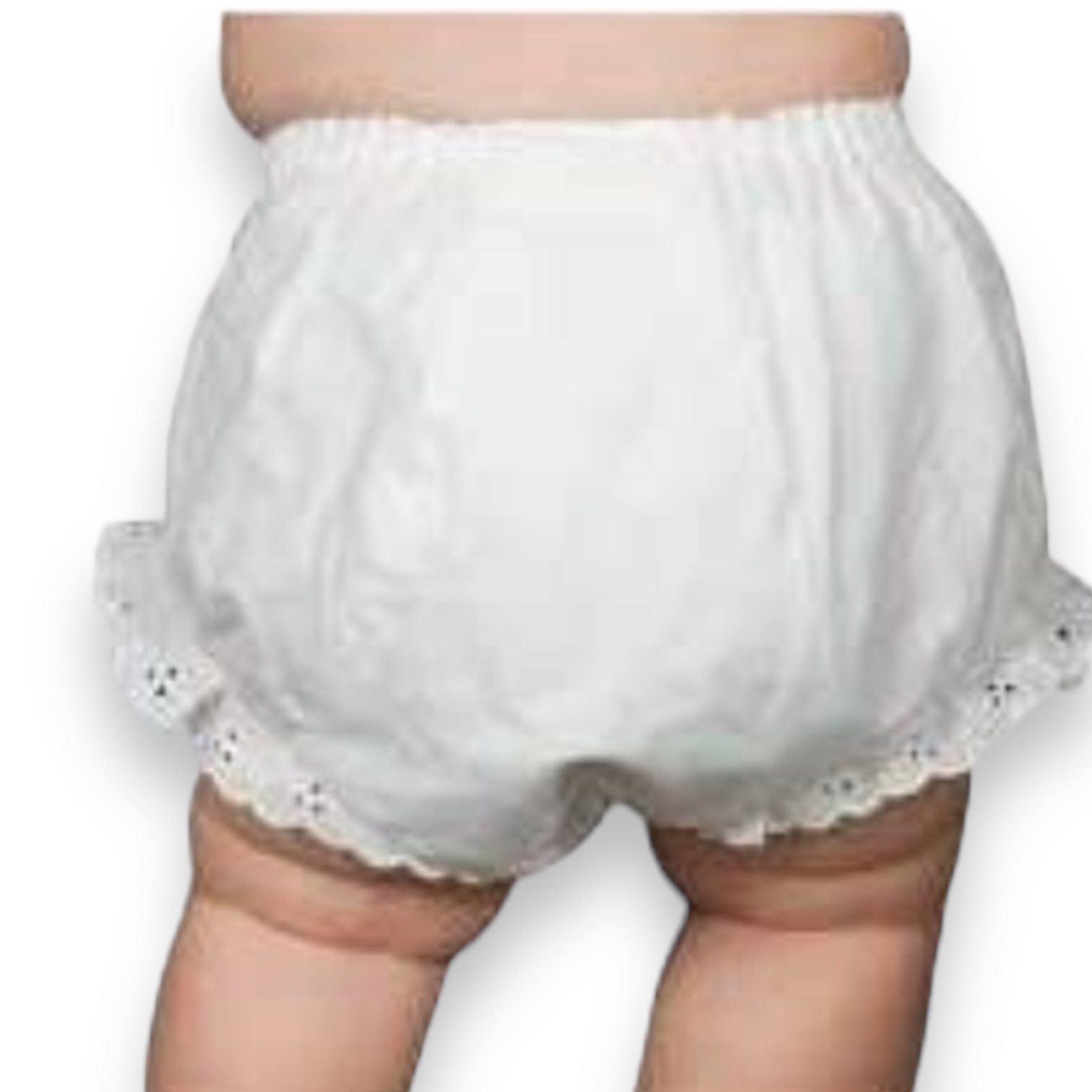 White Eyelet Panty Diaper Cover - Ruffle Me This