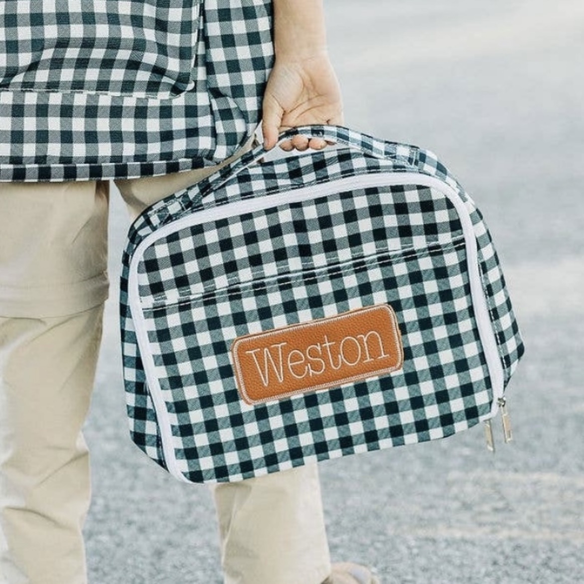 Sugar Bee Black Gingham Lunch Bag - Ruffle Me This