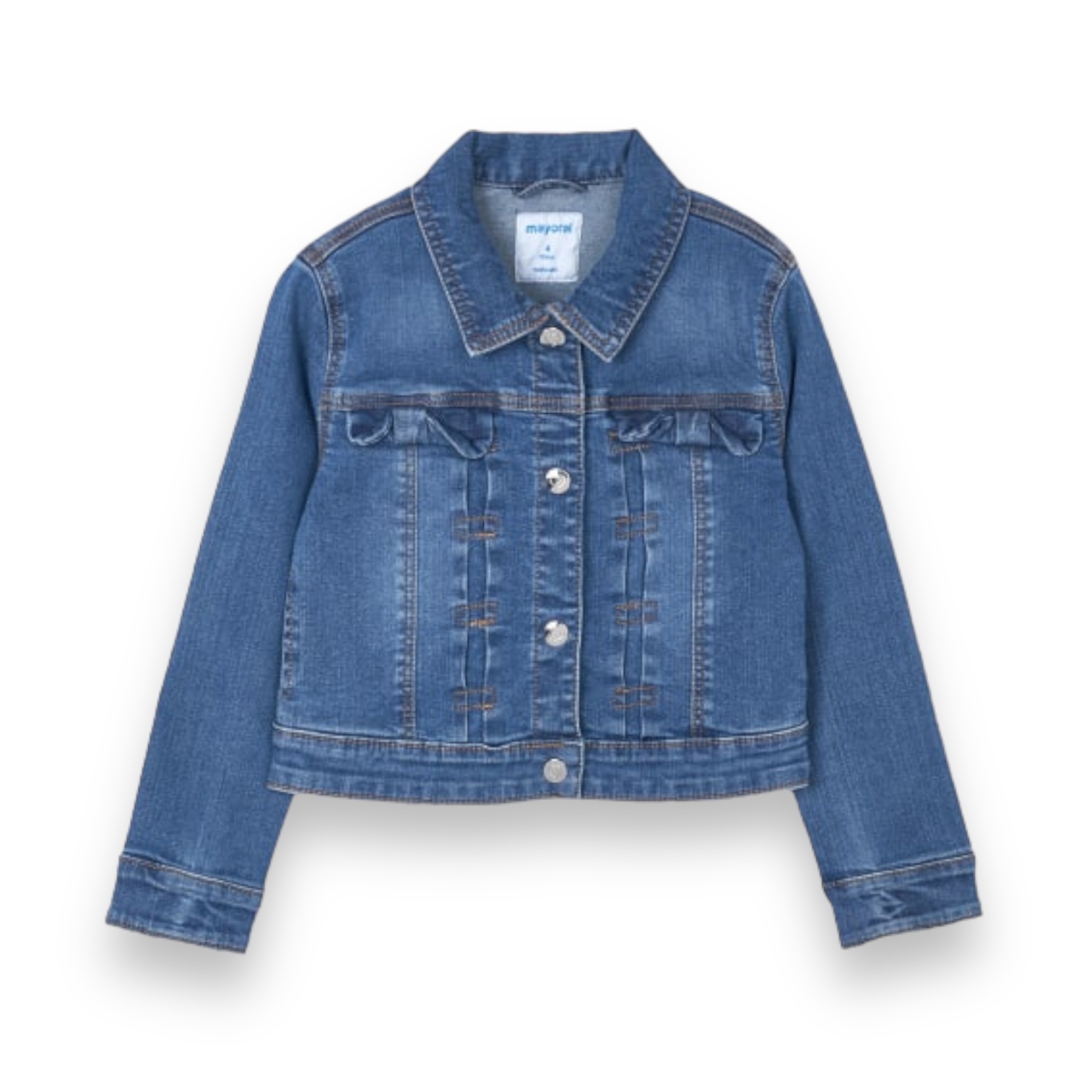 Mayoral Kids Girls Denim Jacket - Ruffle Me This