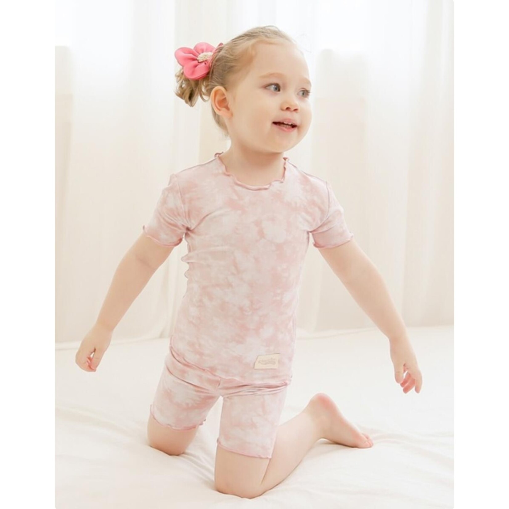 Marble Pink Shortie Bamboo PJ Set - Ruffle Me This