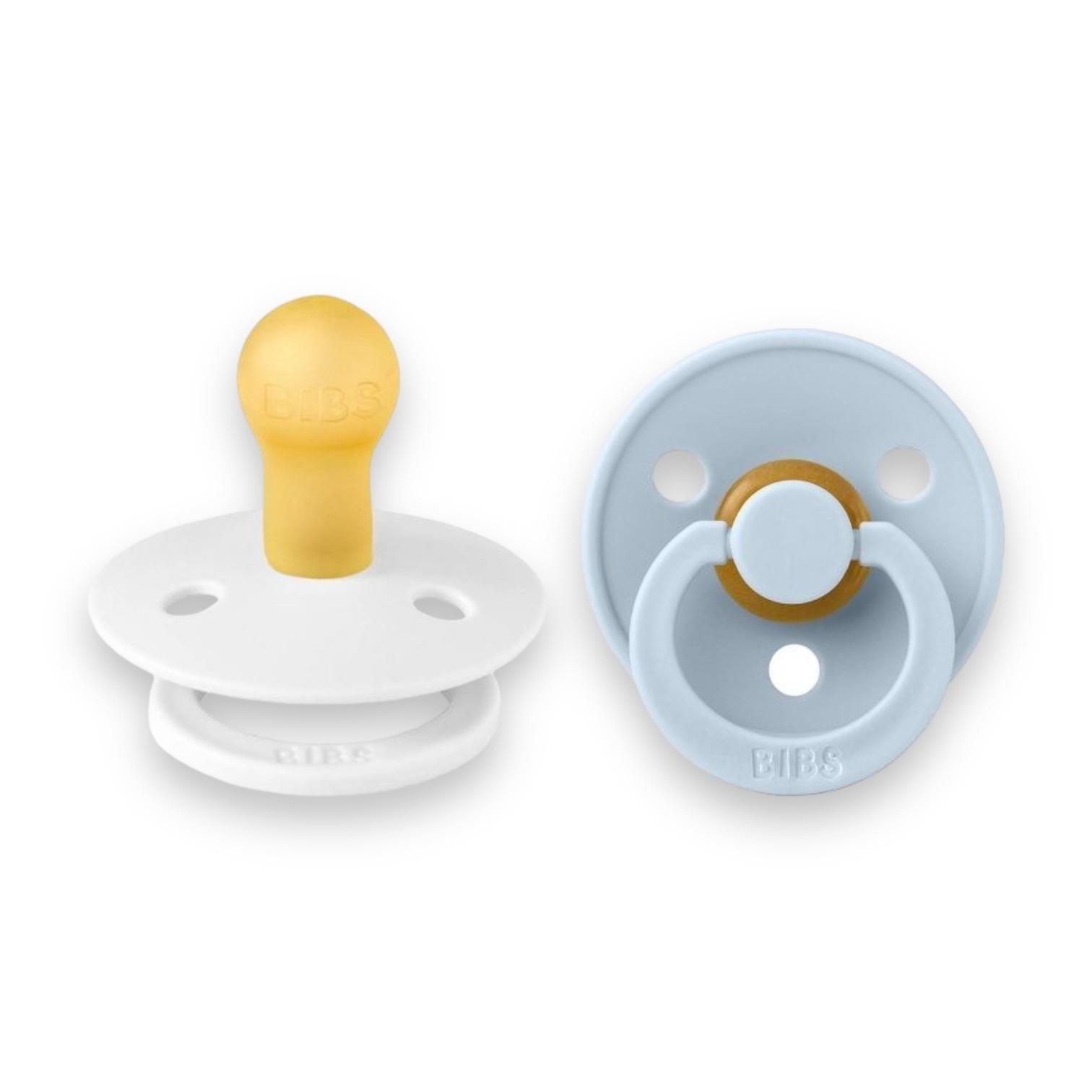 BIBS Colour Paci 2PK - White/Blue - Ruffle Me This