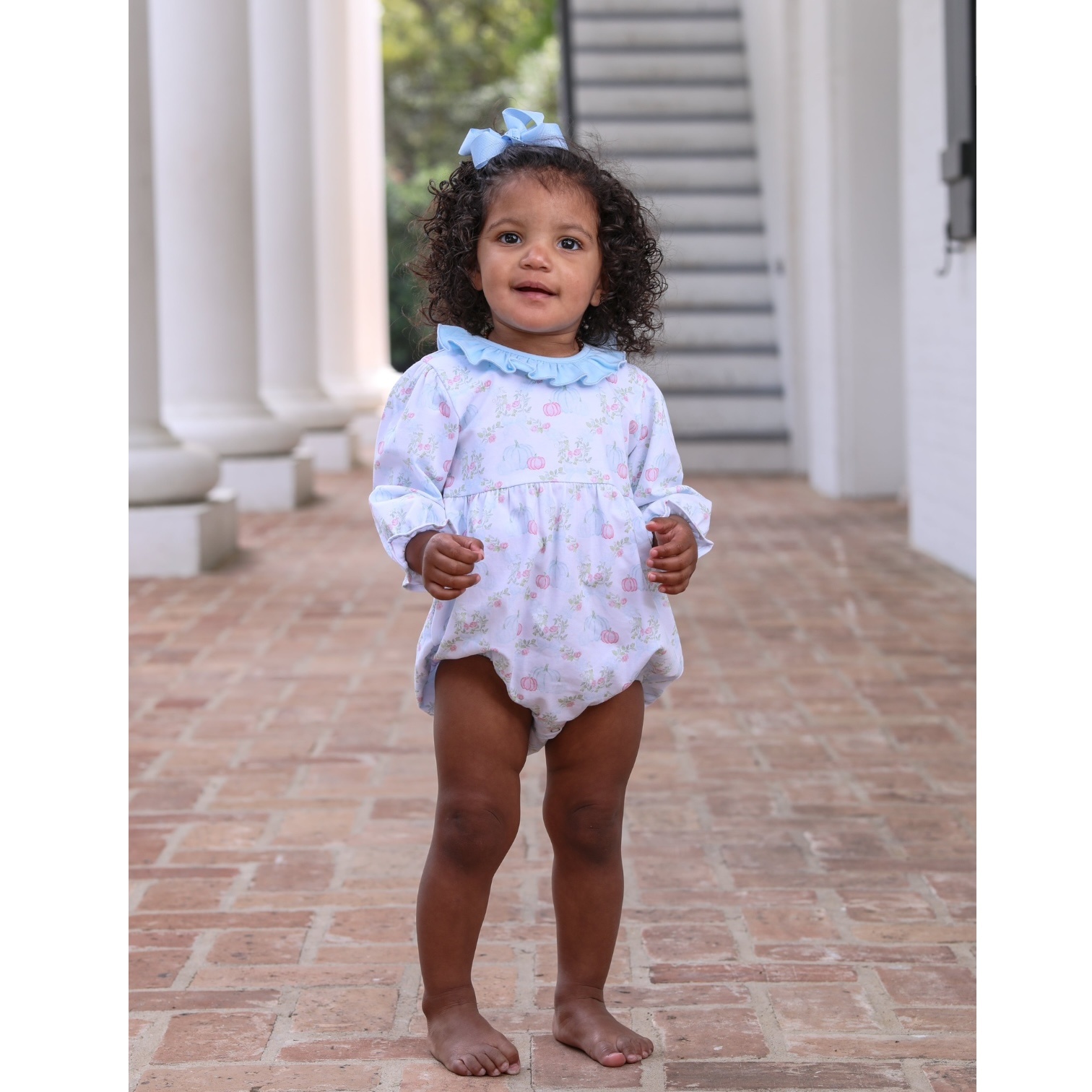 Trotter Street Girls Pumpkin Floral L/S Bubble - Ruffle Me This