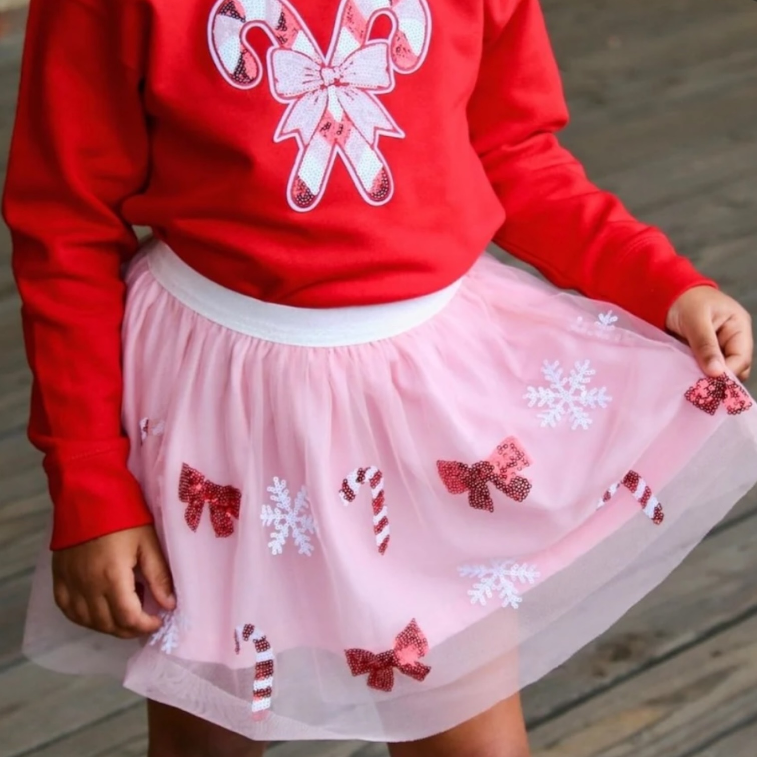 Sweet Wink Candy Cane Sequin Tutu - Ruffle Me This