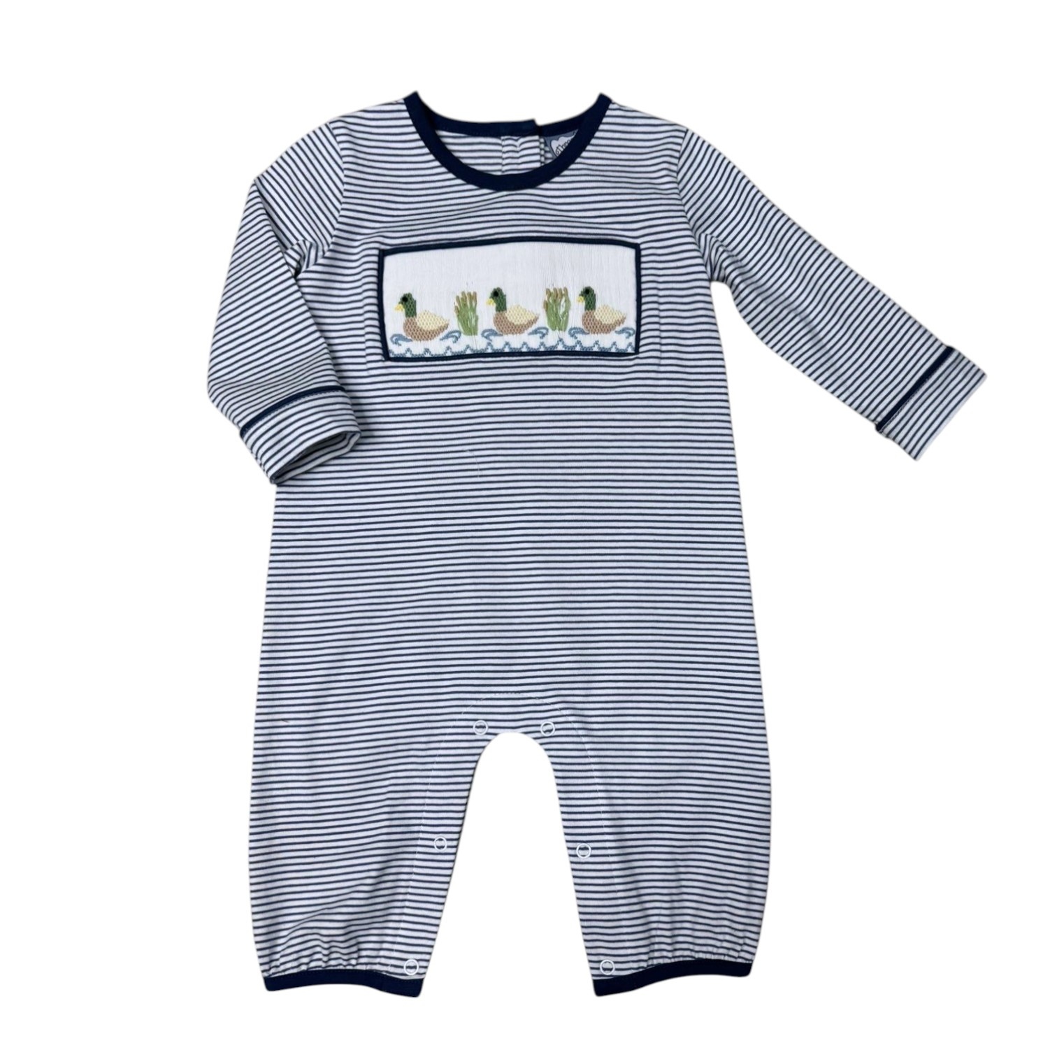 Three Sisters Mallard Duck Smocked Boy Romper - Ruffle Me This