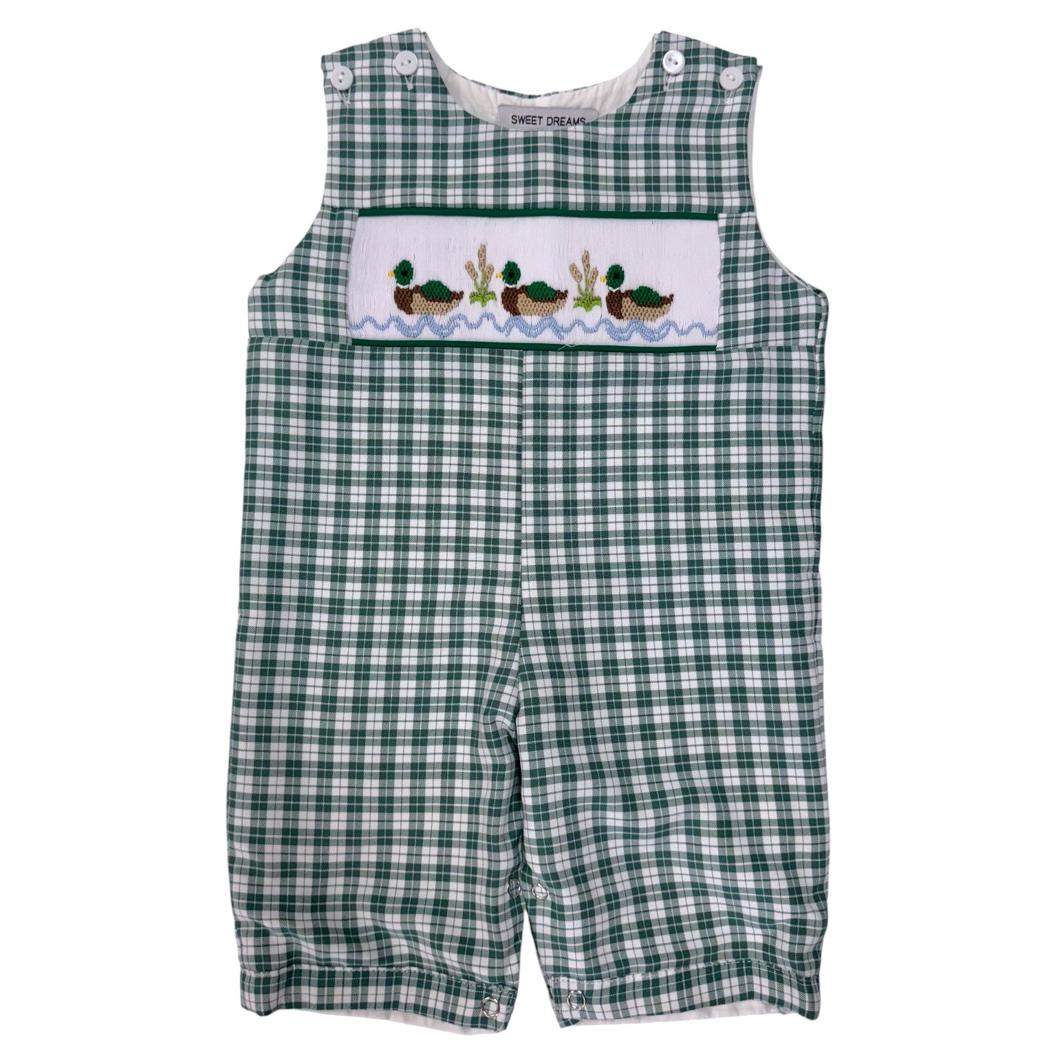 Sweet Dreams Green & Blue Smocked Mallard Longall - Ruffle Me This