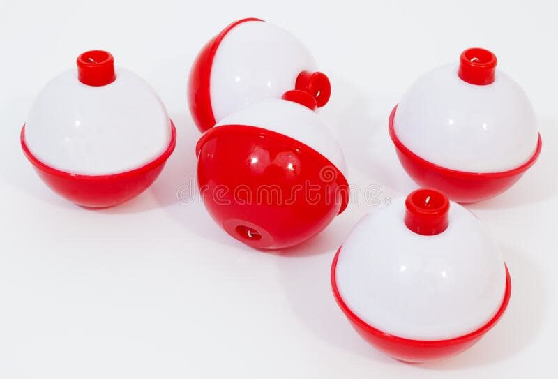 ANGLER Y105 RED AND WHITE FLOATS 2" 12PK - Corlane Sporting Goods Ltd.