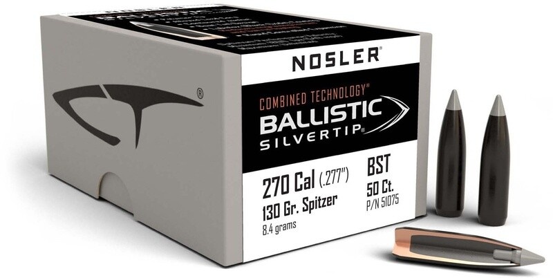 Nosler Ballistic SilverTip Hunting Bullets .270 cal .277" 130 gr SBT ...