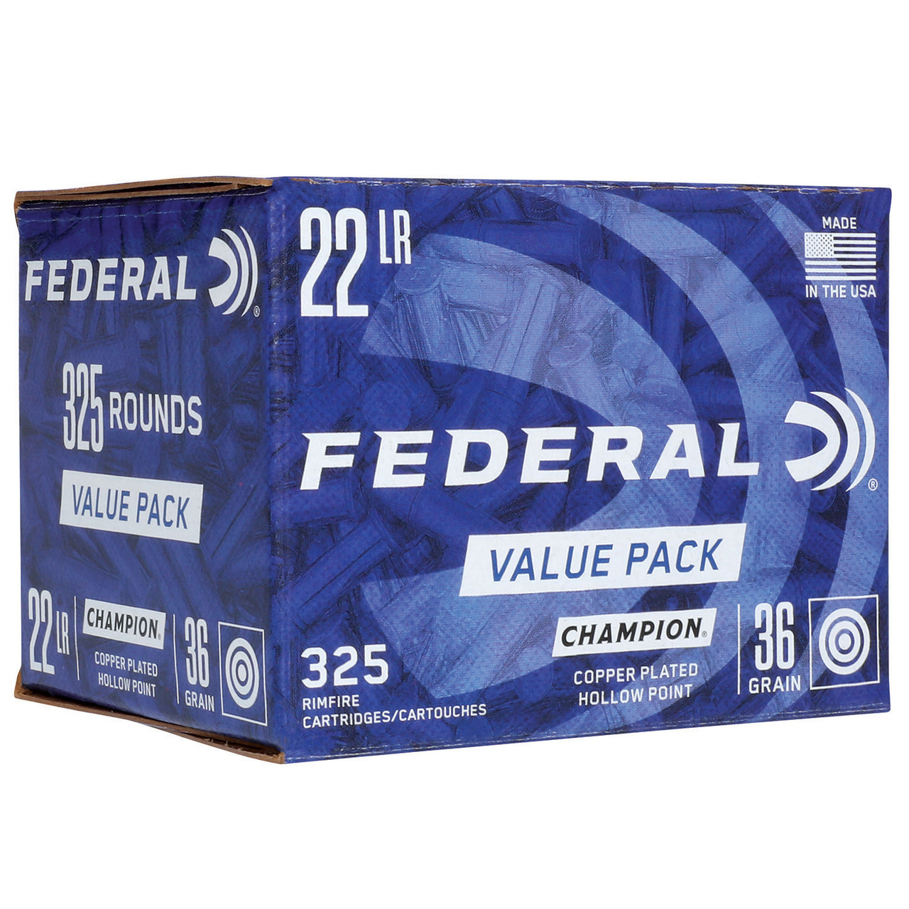 FEDERAL 22 LR 325 ROUNDS 36GR COPPER PLATED HP - Corlane Sporting Goods ...
