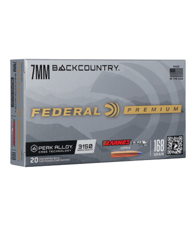 Federal Premium Ammo 7mm Backcountry 168 gr Barnes LRX 20rd - Corlane ...