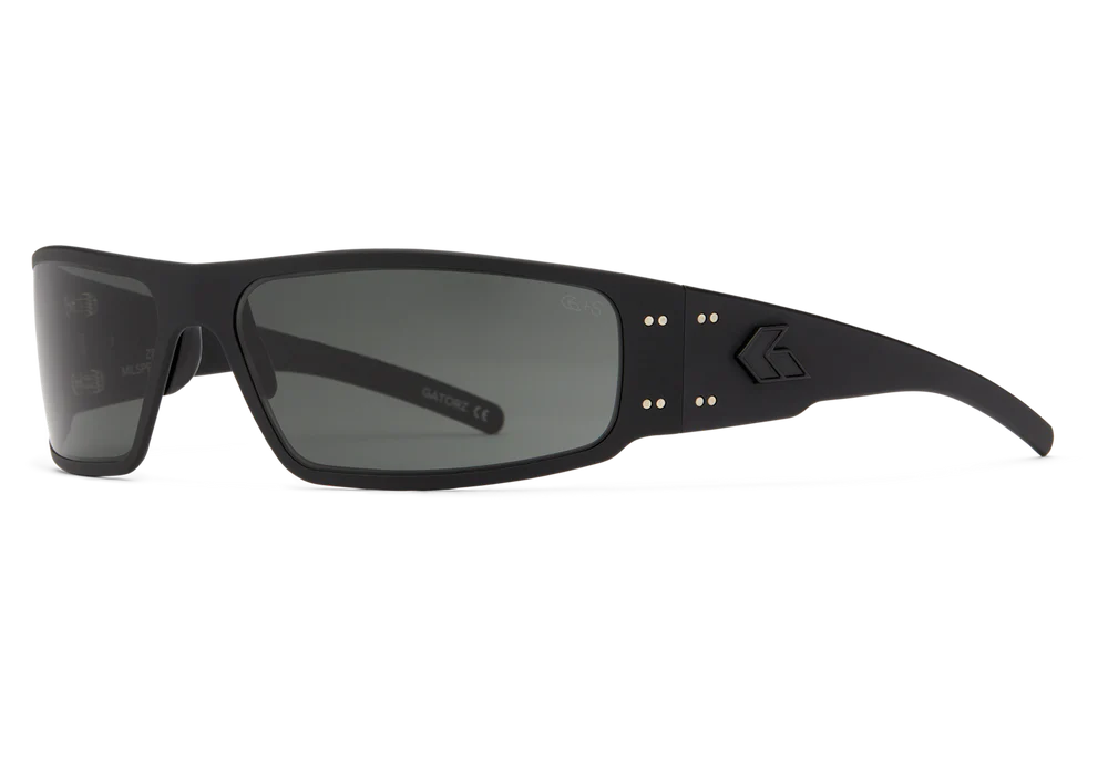 Gatorz Magnum Eyewear: Black Cerakote Frame w/Black Logo, Smoke Non ...