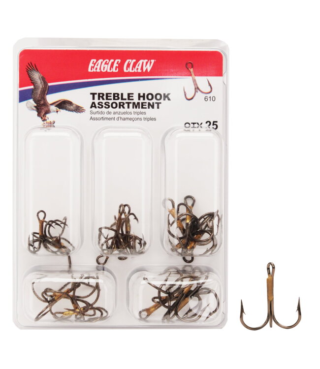 Eagle Claw Assortment Clam 25pk 610H Treble Hook | Corlane Sporting Goods - Corlane Sporting ...