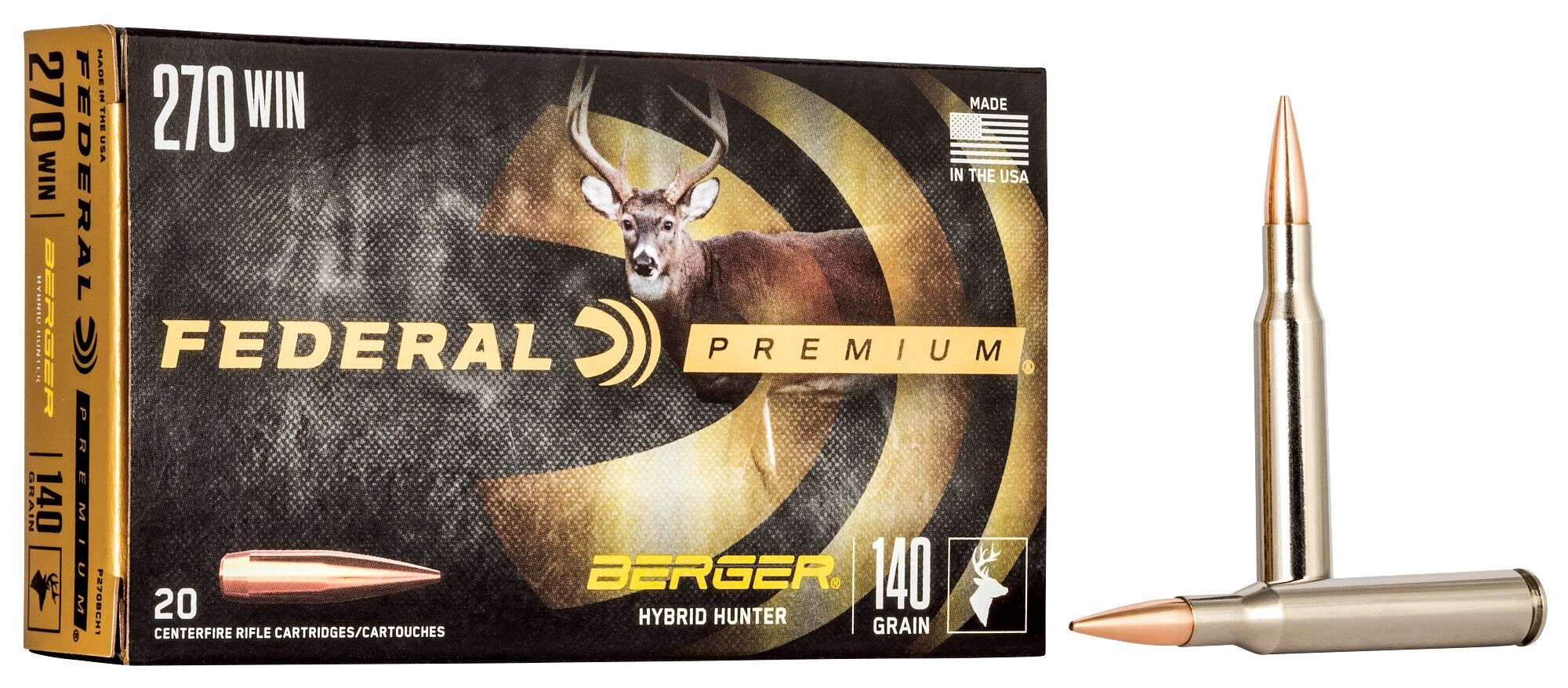 270 win 140gr Premium Berger Hybrid Hunter Rifle Ammo, | Corlane ...