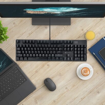 Merdia Mechanical Keyboard Gaming Keyboard with Black Switch Wired 6 ...