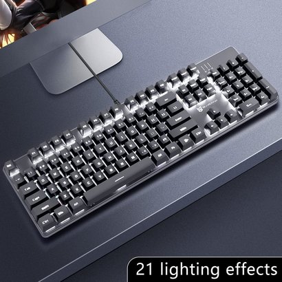 Merdia Mechanical Keyboard Gaming Keyboard with Black Switch Wired 6 ...